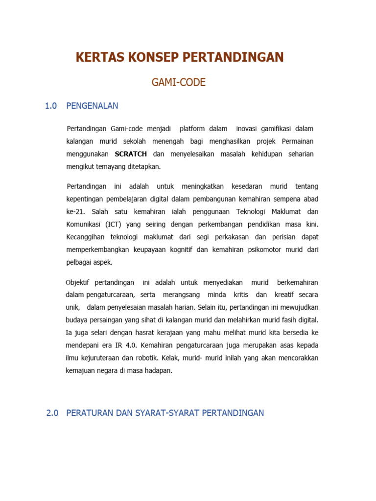 Kertas Konsep Gami-Code | PDF