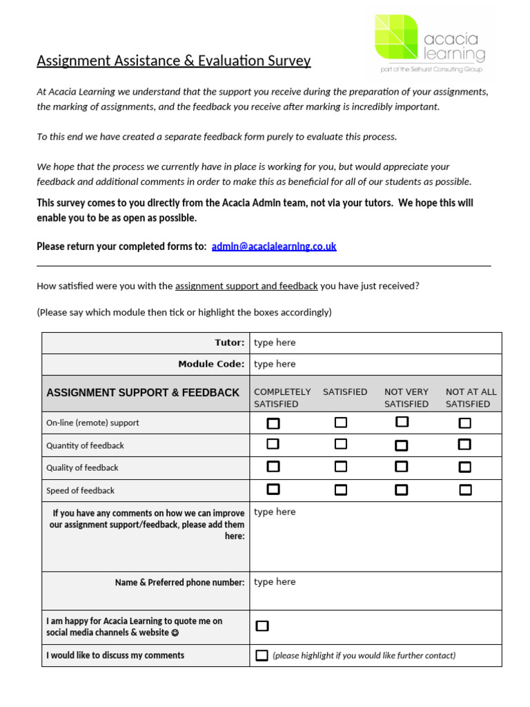 2 - ASSIGNMENT FEEDBACK - FORM - Final | PDF