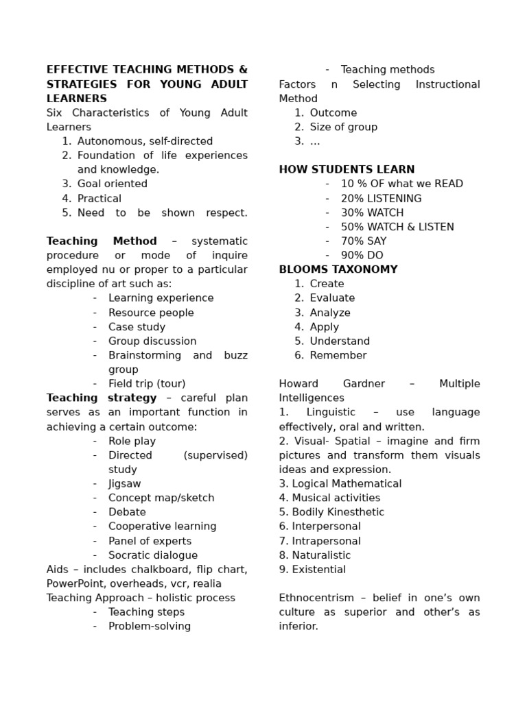 METHODS AND STRATEGIES OF TEACHING 2 | PDF | Teaching Method | Behavior ...