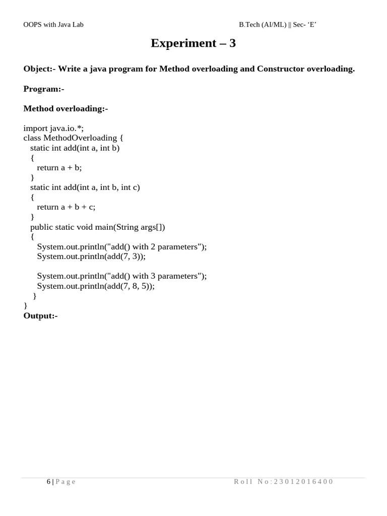 OOPS With Java Lab Manual | PDF