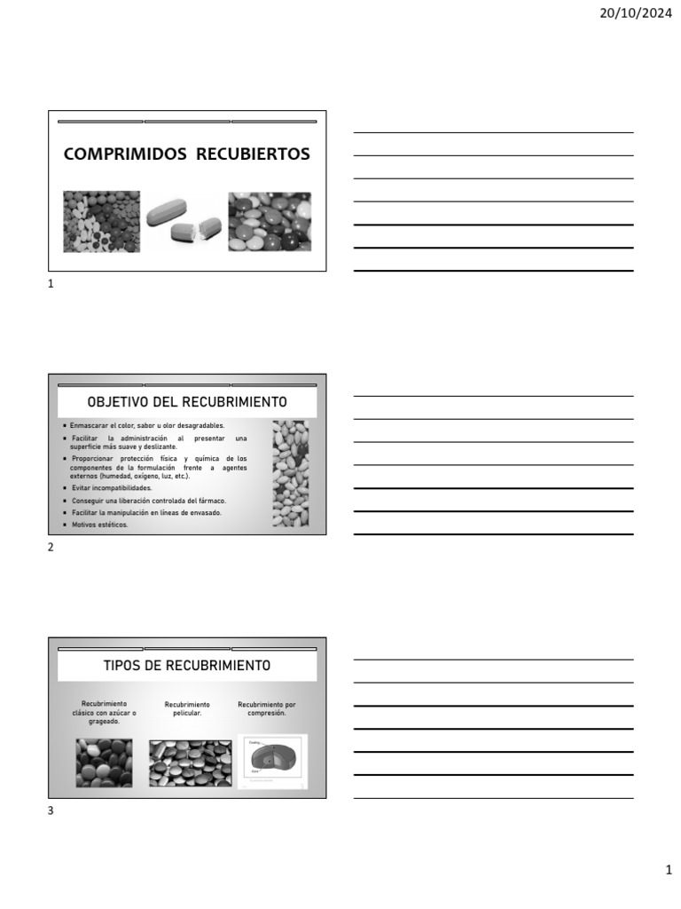 15 Comprimidos Recubiertos-2025 | PDF | Tableta (Farmacia) | Solubilidad