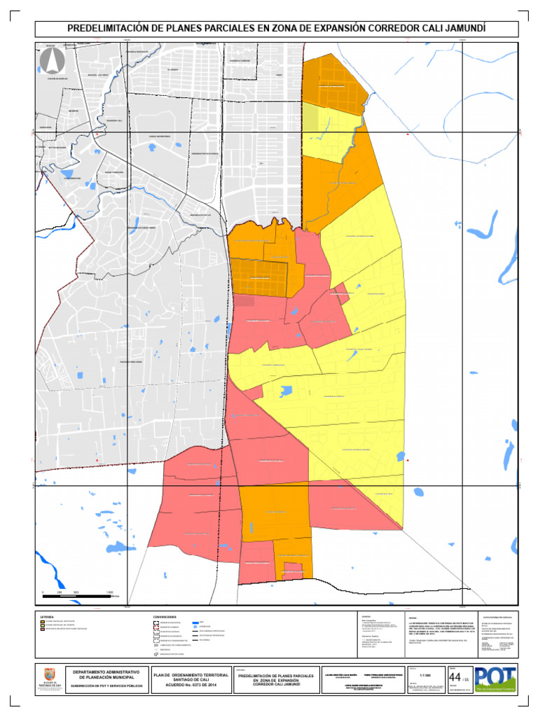 Mapa 44 Predelimitacion de Planes Parciales en El Area de Expansion Urbana Corredor Cali Jamundi ...