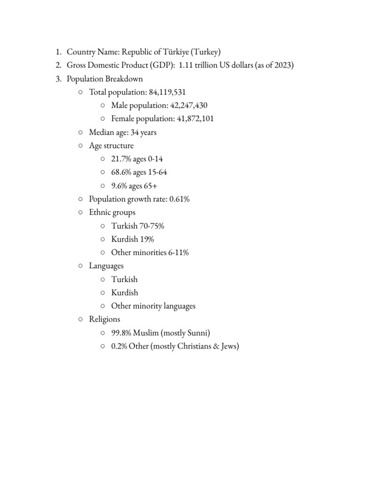 Türkiye Country Research Assignment | PDF | Turkey | Recep Tayyip Erdoğan