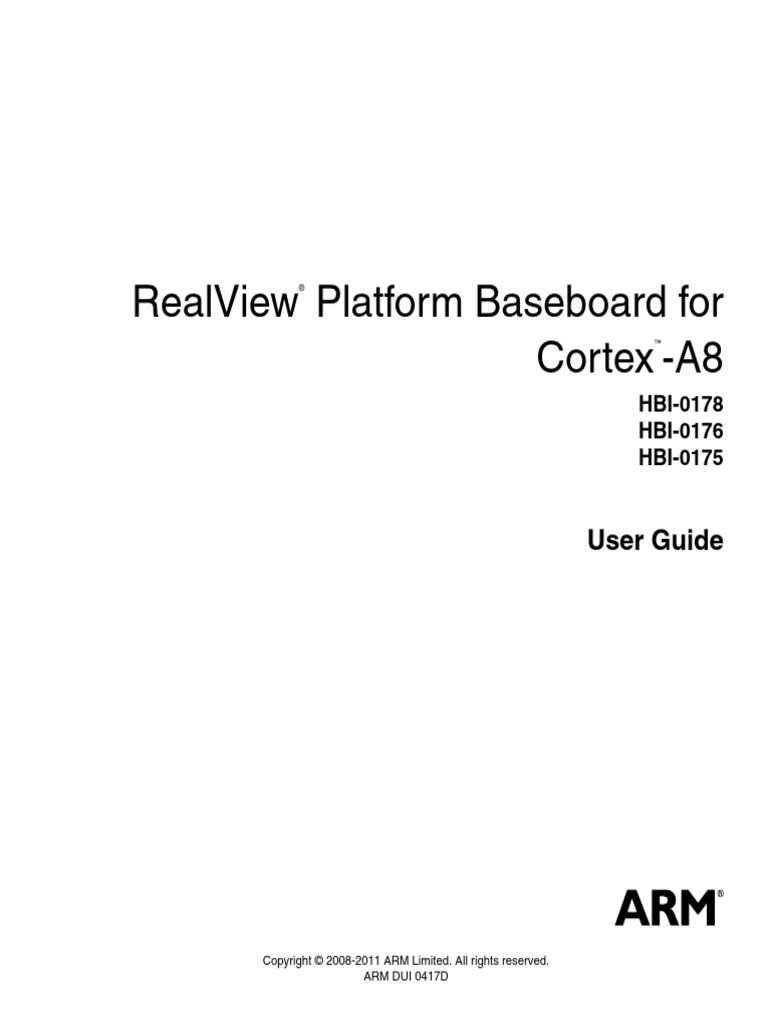 RealViewPlatform Baseboard - For - Cortex-A8 | PDF | Booting | Usb