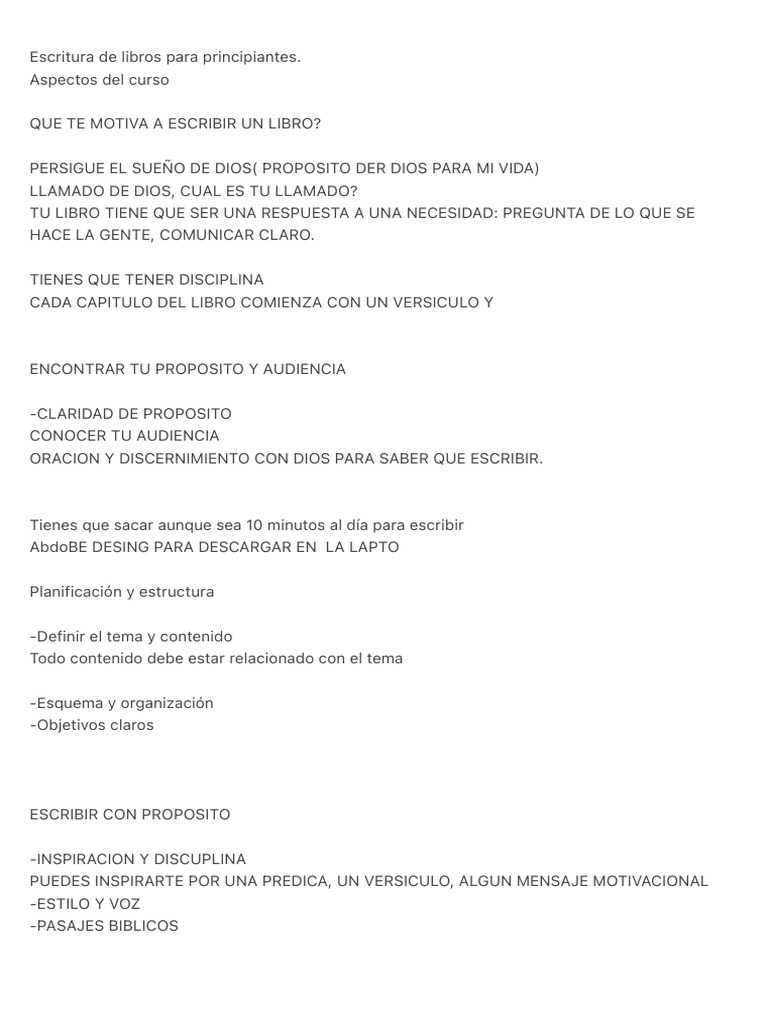 Escritura de Libros para Principiantes. | PDF