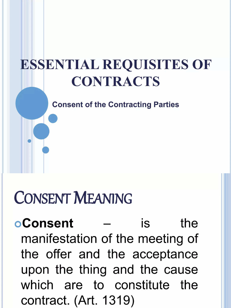 Essential Requisites of Contracts | PDF