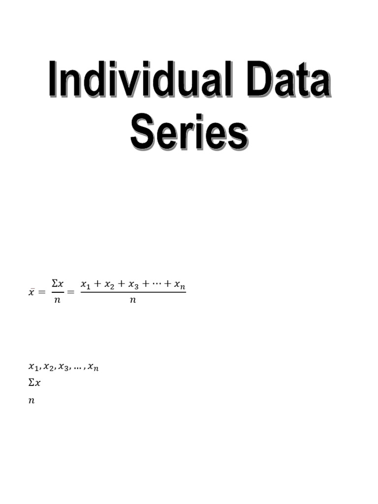 Measures of Central Tendency Individual Data Series | PDF