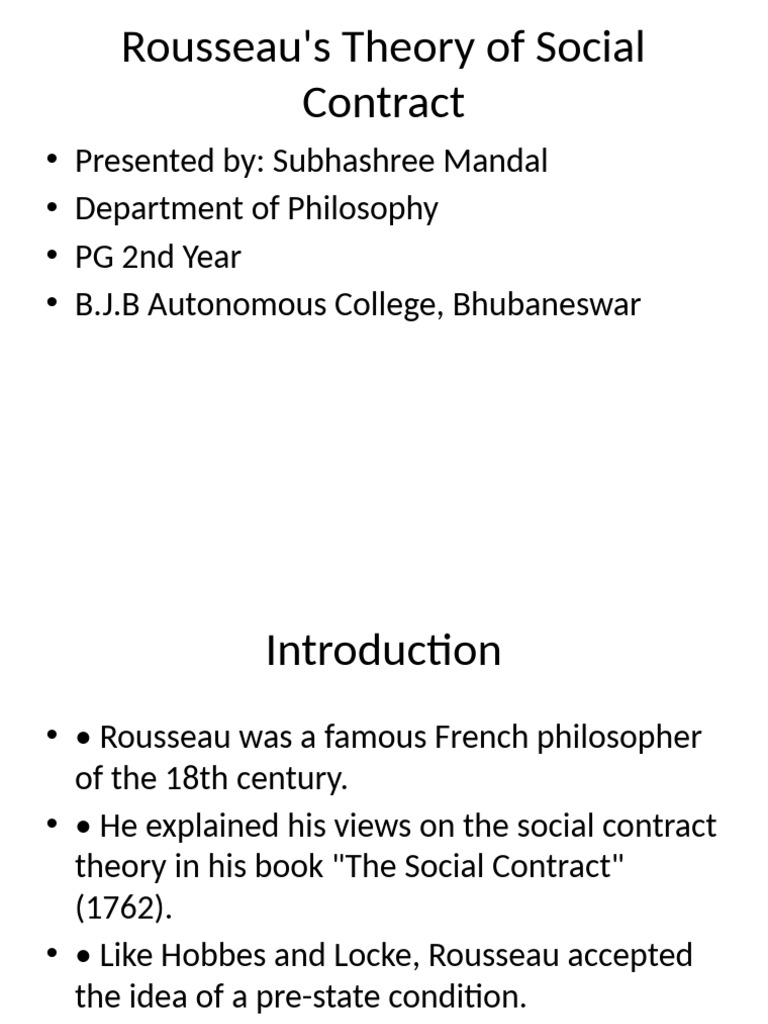Rousseau's Social Contract Explained | PDF