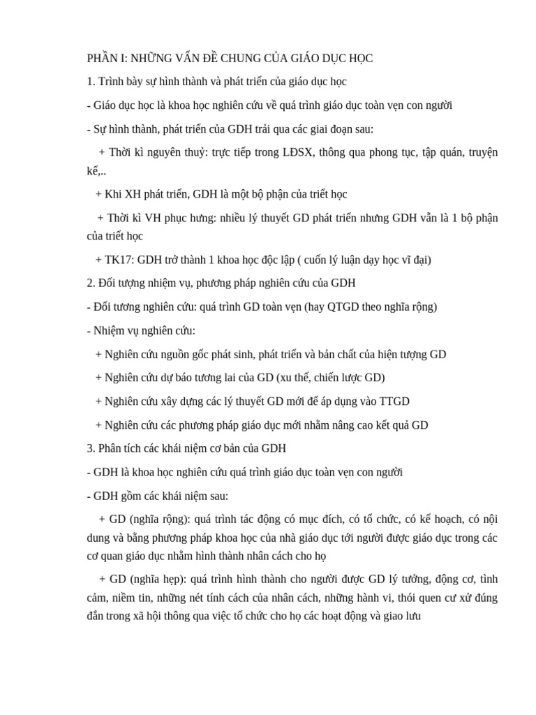 GDH đề cương | PDF