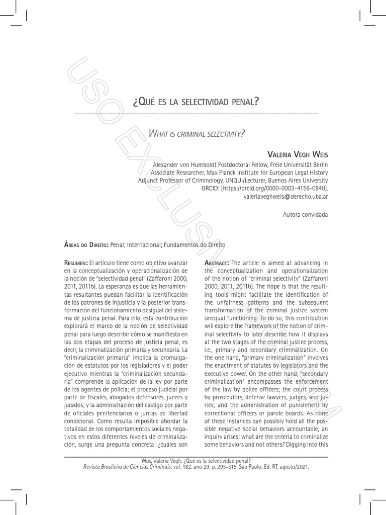 Vegs Weis, V. Que es la selectividad penal | PDF | Desviación (sociología) | marxismo