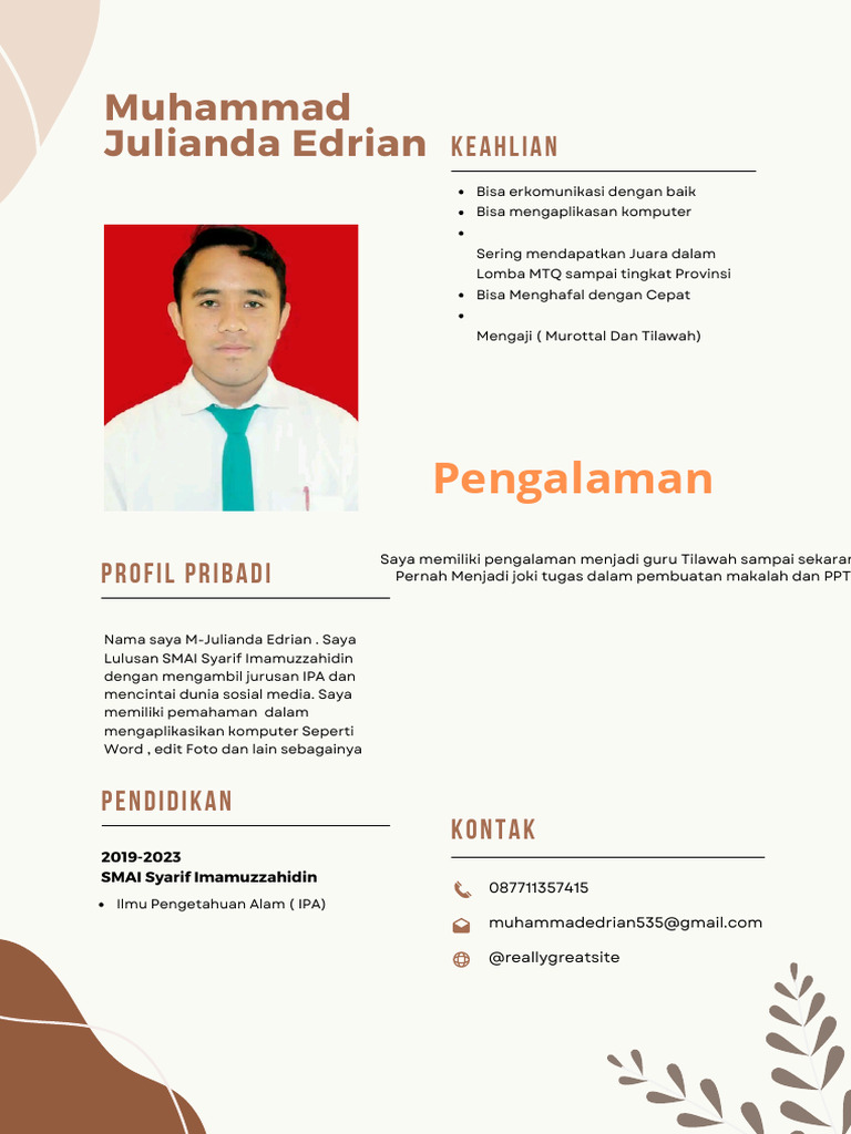 CV Muhammad Julianda Edrian | PDF