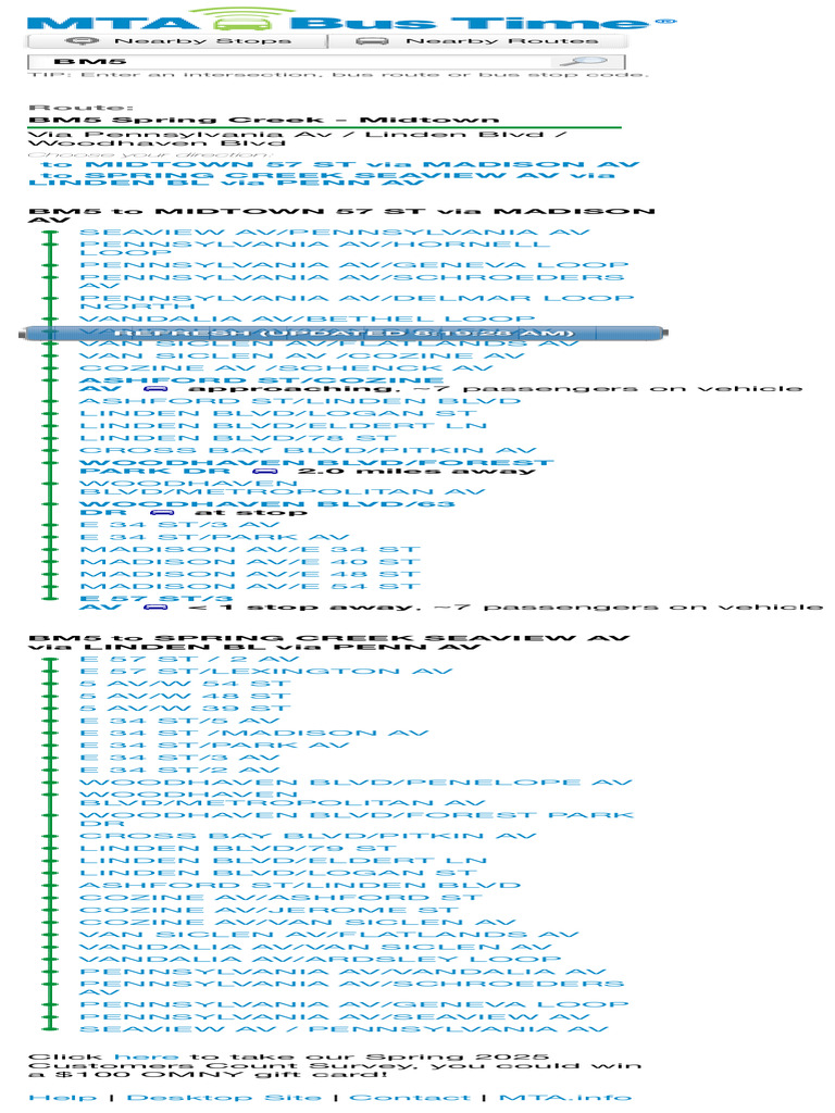 MTA Bus Time Route BM5 | PDF