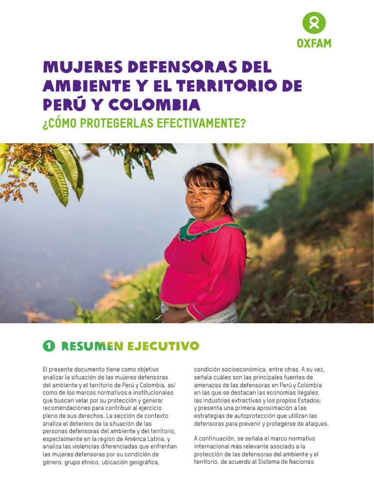 Mujeres defensoras del ambiente-Peru-Colombia_1 | PDF | Convenio ...