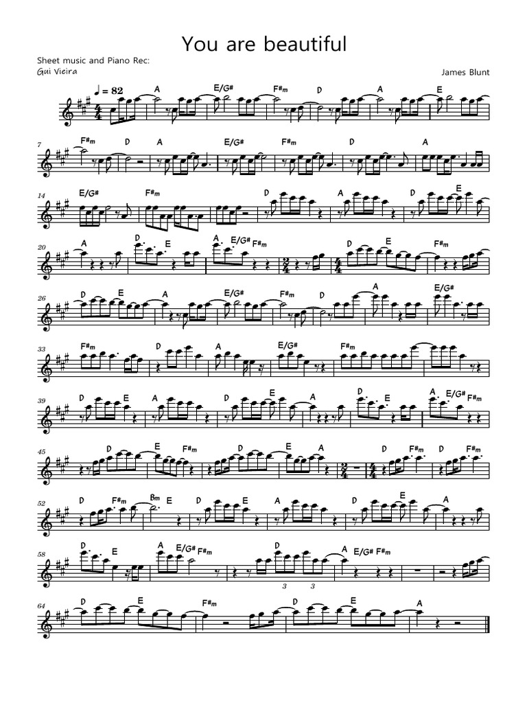 You Are Beautiful(AMajor)James Blunt | PDF