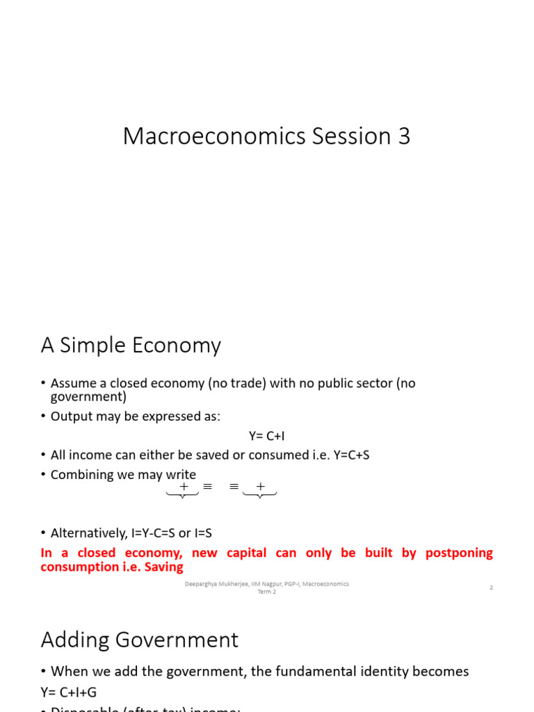 Macroeconomics Session 3 | PDF | Gross Domestic Product | Macroeconomics