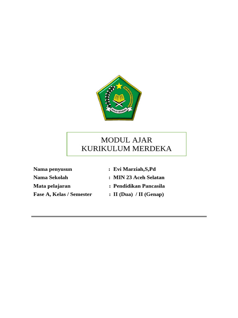 1.modul PPKN Kelas 2 | PDF
