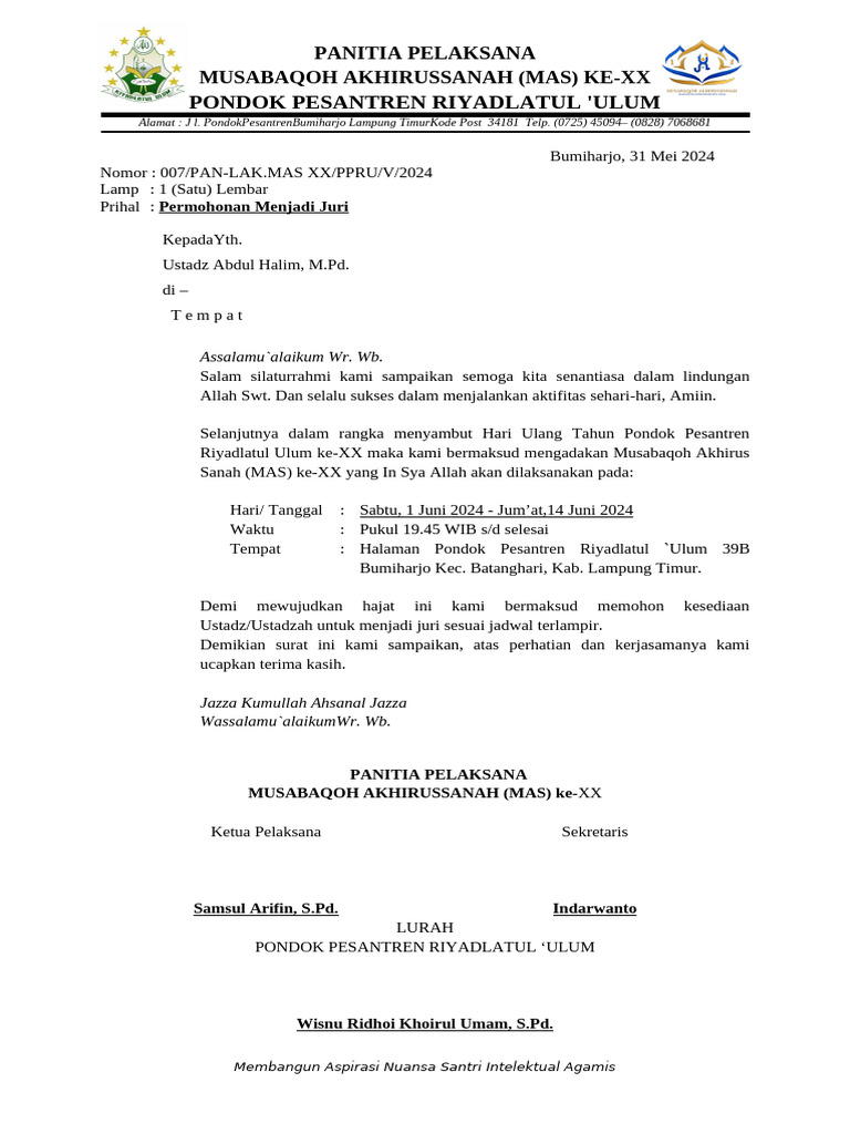 05 - Undangan Juri 2024 | PDF