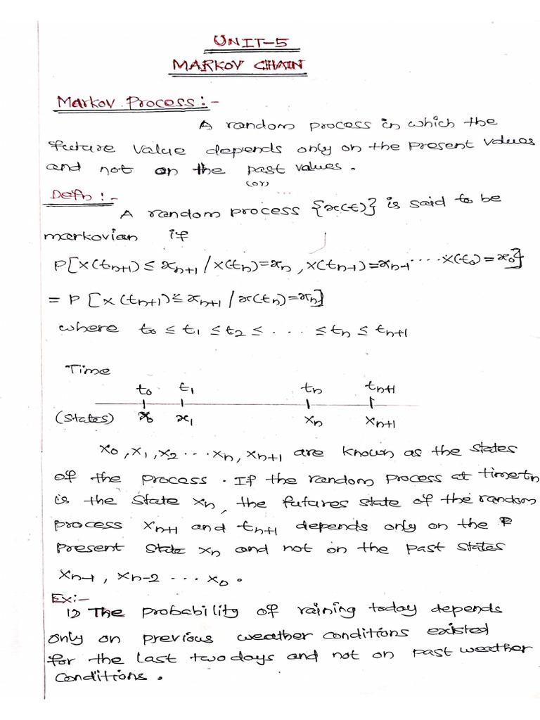 UNIT-5 Markov Chain | PDF