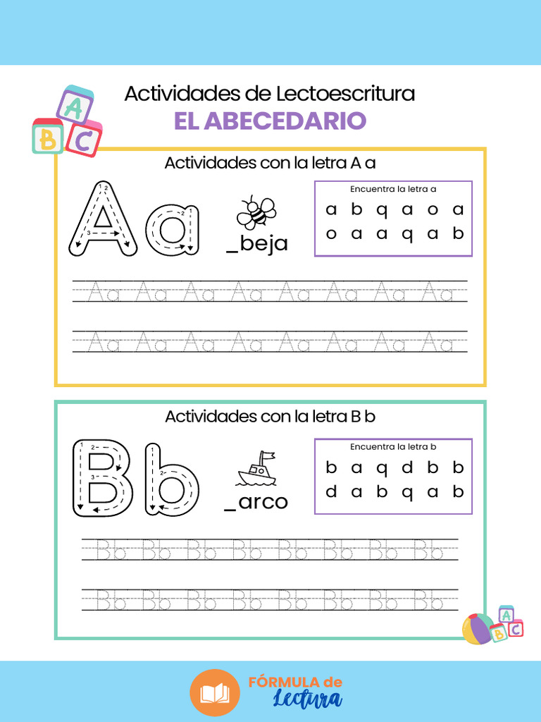 Actividades de Lectoescritura Abecedario | PDF | Colación | Lingüística