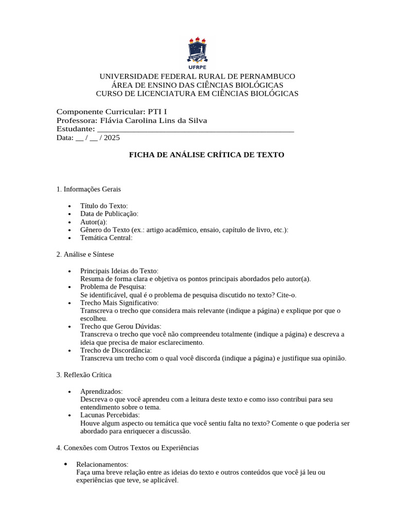 Ficha Debulhamento TEXTO PTI I 2 | PDF