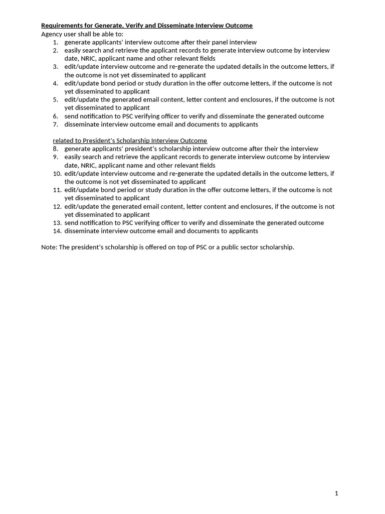 [US125-127] Generate, Verify and Disseminate Interview Outcome | PDF ...