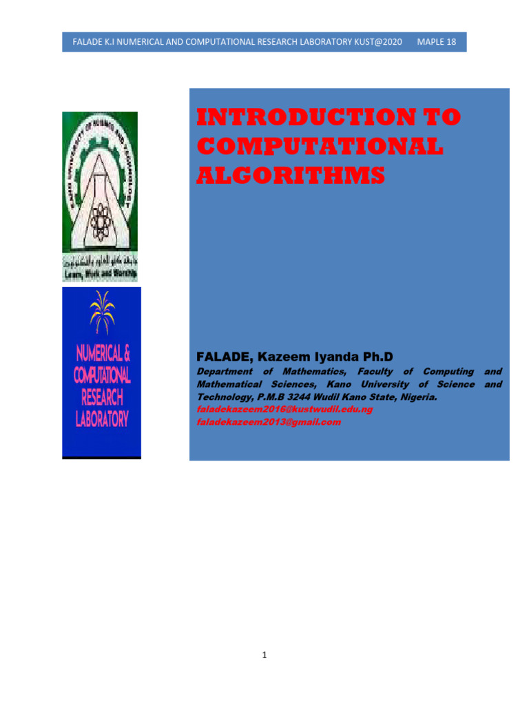 Introduction To Computational Algorithms Pdf Partial Differential