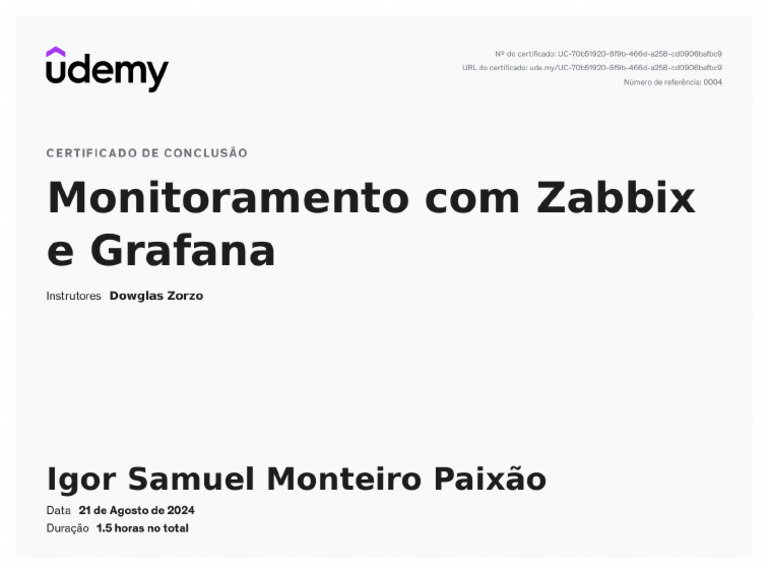 Certificado Zabbix | PDF