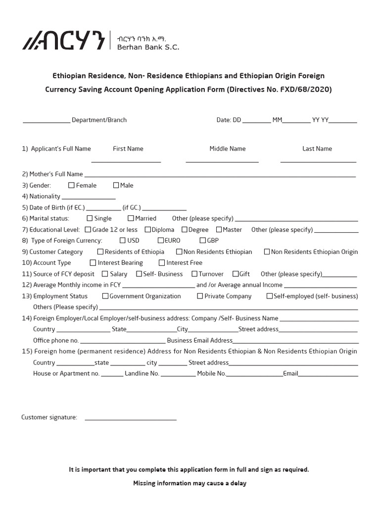 FCY Saving Account Opening Form Final | PDF | Banks | Cheque