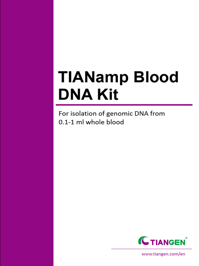 TIANGEN - TIANamp Blood DNA Kit (0,1-1,0) | PDF | Centrifuge | Lysis