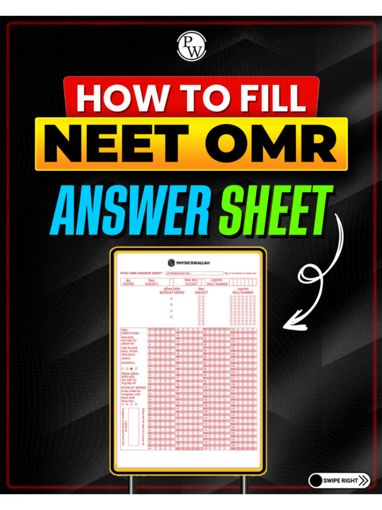How To Fill NEET OMR Answer Sheet | PDF