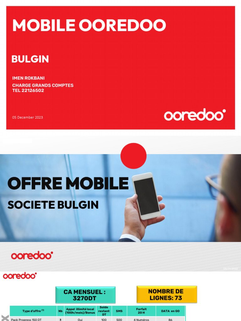 Offres Mobiles et Internet Ooredoo | PDF