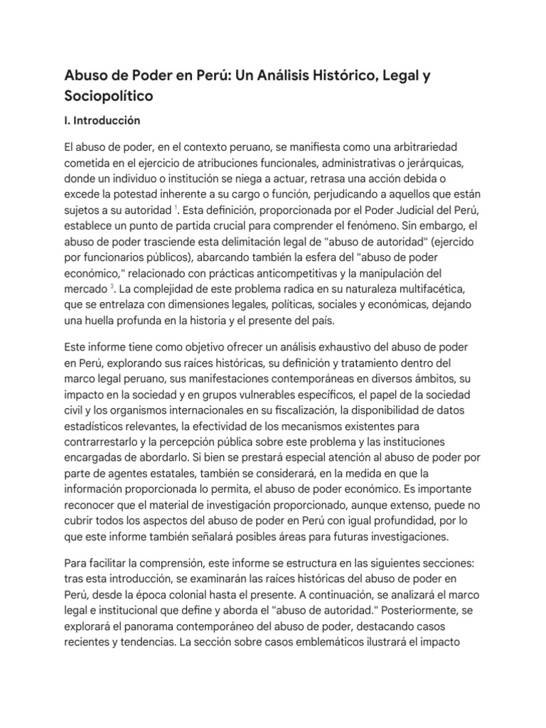 Análisis del Abuso de Poder en Perú | PDF | Corrupción política ...