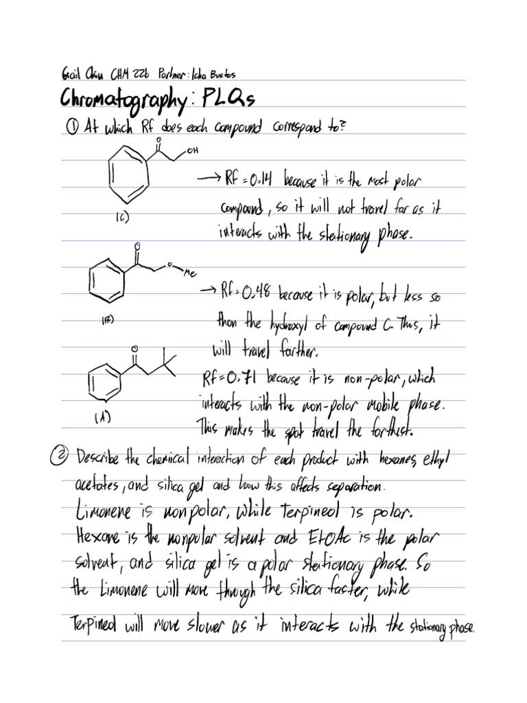 Chromatography Plqs | PDF | Chemical Polarity | Chromatography