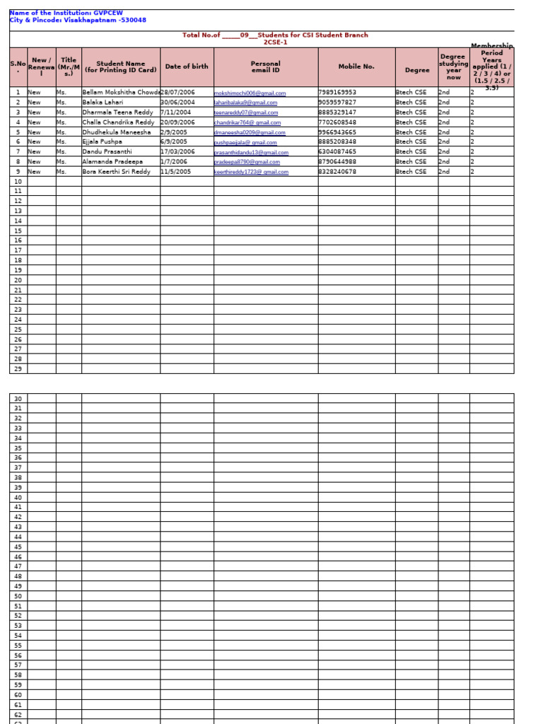 FORM III - Bulk Upload Template-Student Name List Format-Version 5.1 ...