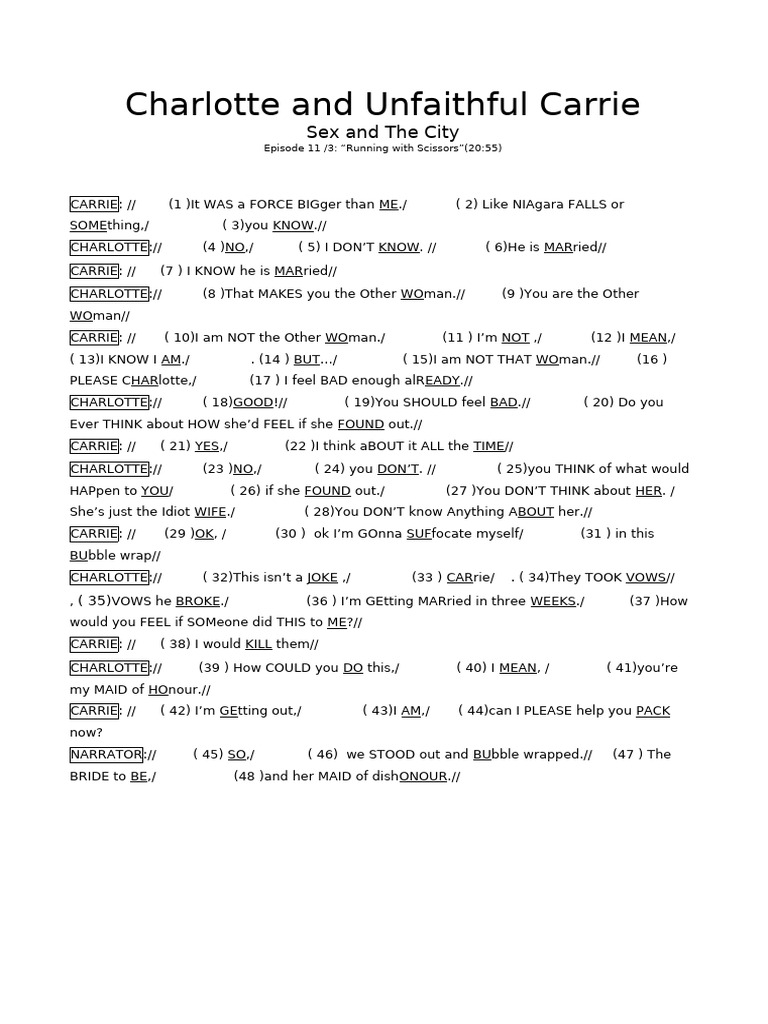 CHARLOTTE AND UNFAITHFULL CARRIE | PDF