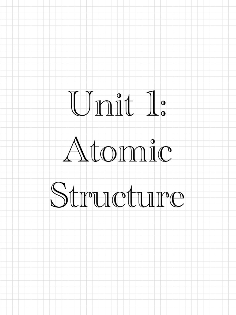Unit 1 - Atomic Structure | PDF | Electron | Atoms