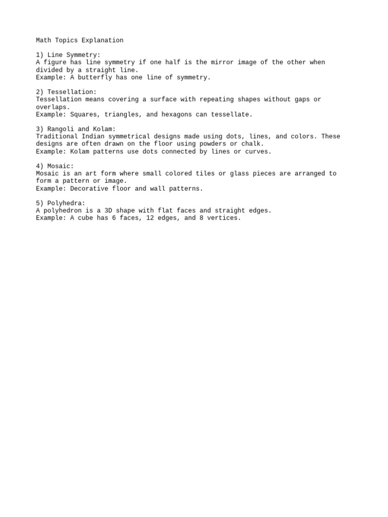 Math Topics Explanation | PDF