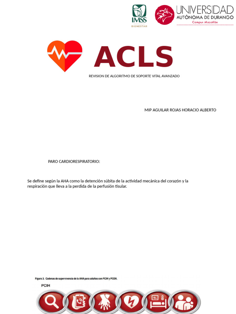 Revisión de ACLS: Manejo de Paro Cardíaco | PDF | Reanimación ...