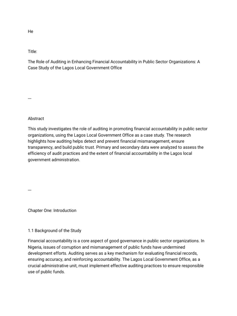 Auditing's Role in Public Sector Accountability | PDF | Audit ...