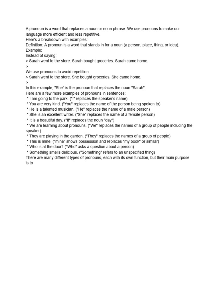 Pronoun Example | PDF