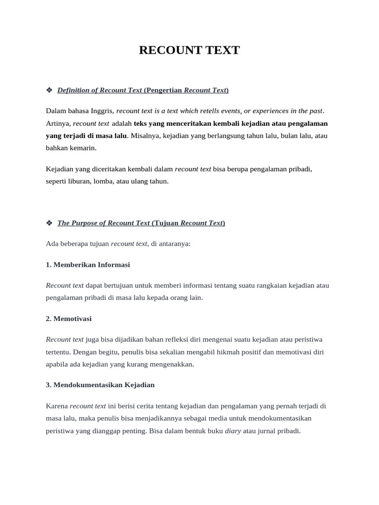 Materi Recount Text 250201 071347 | PDF