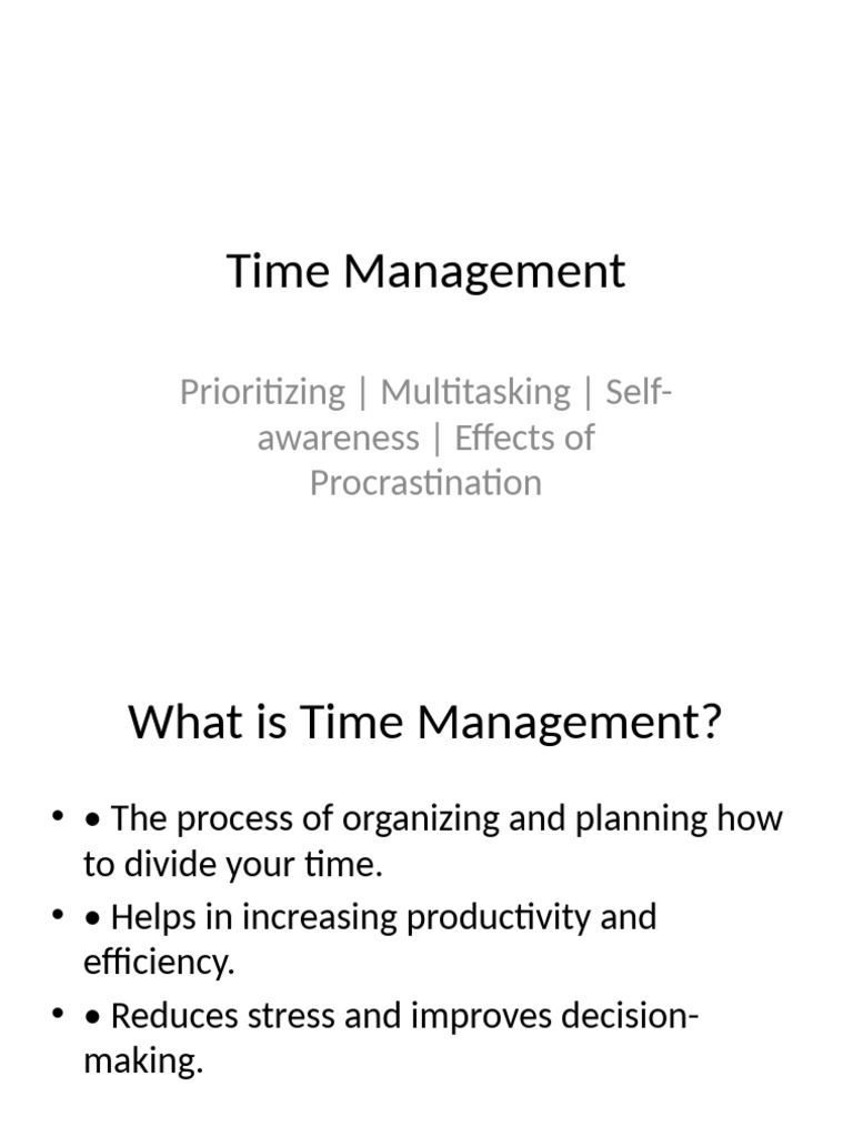 Effective Time Management Strategies | PDF