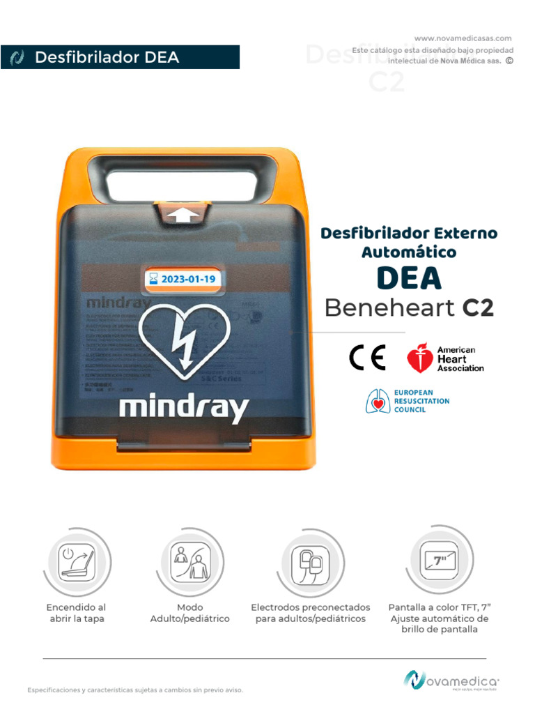 DEA - Ficha Tecnica Desfibrilador Beneheart C2 | PDF | Cardiología ...