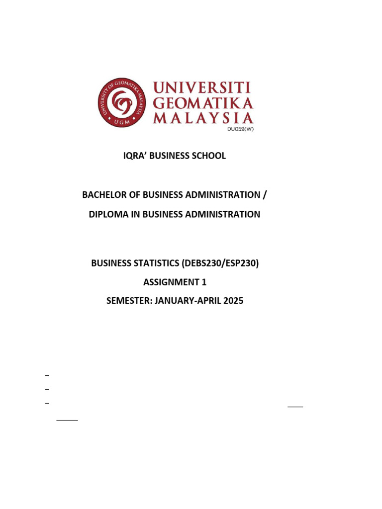 Business Statistiics (Assignment 1) | PDF | Statistics | Applied Mathematics