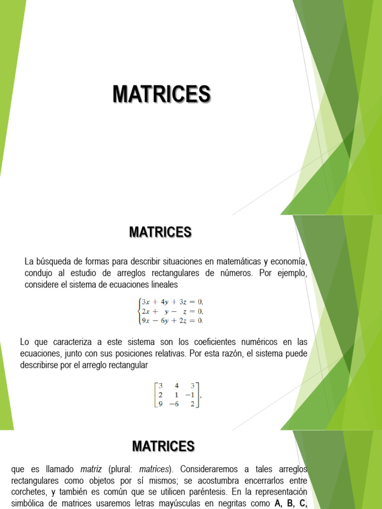 Clase 4. Matrices | PDF | Matriz (Matemáticas) | Matemáticas Aplicadas
