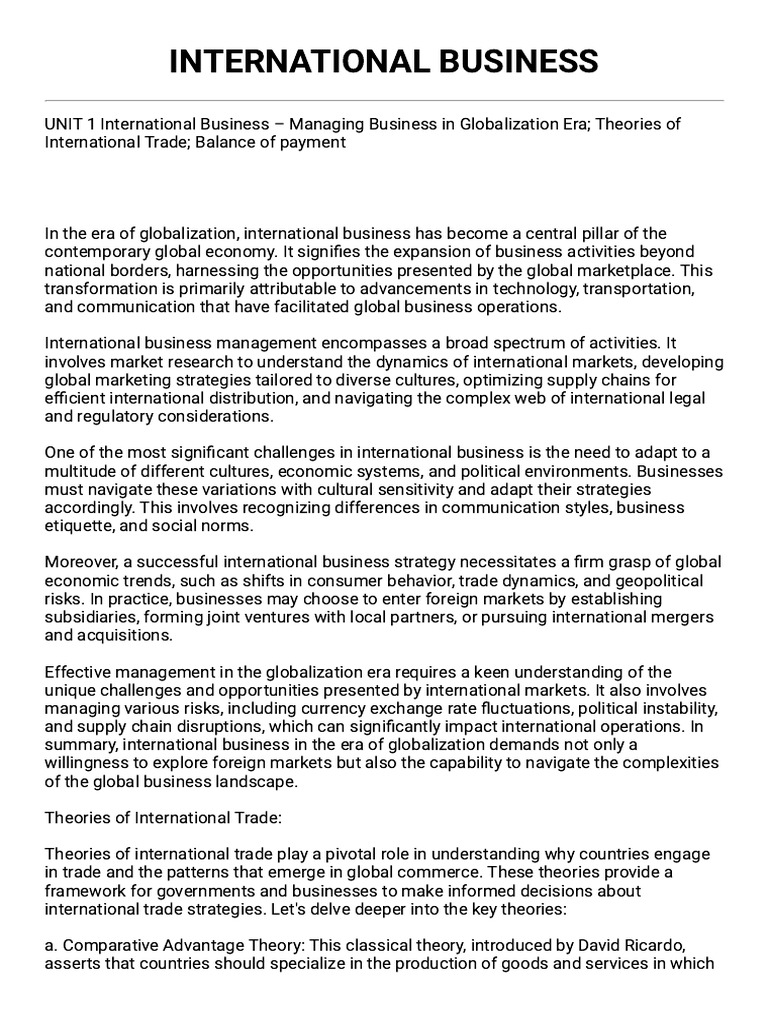 International Business 1697111539 | PDF | World Trade Organization ...