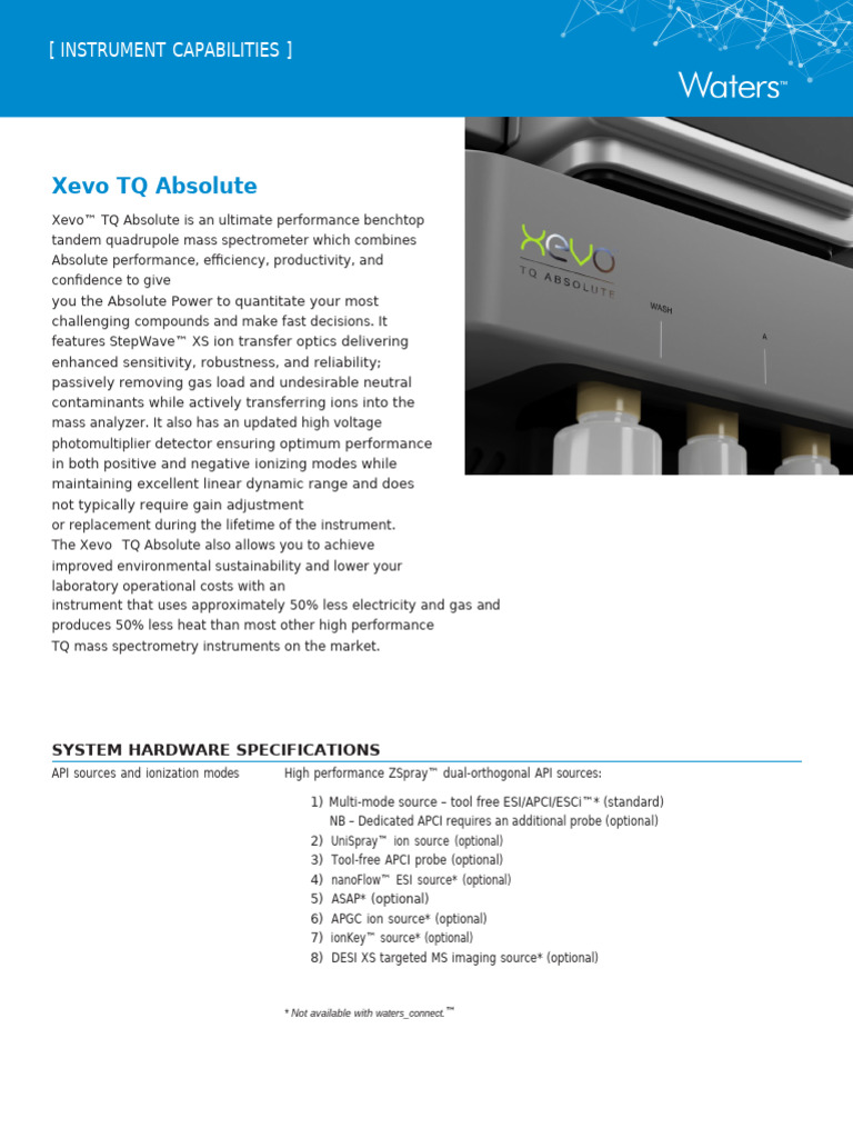 TQ Absolute Instrument Capabilities | PDF | Mass Spectrometry ...