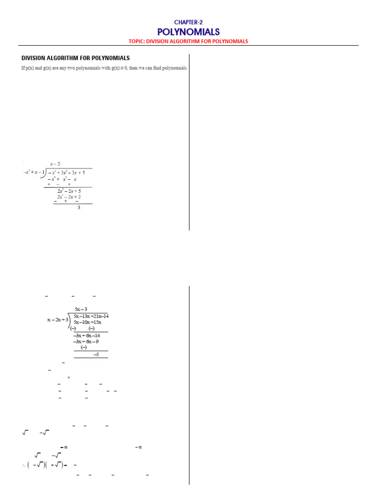 Division Algorithm For Polynomials - Ic16739 | PDF | Algorithms | Algorithms And Data Structures