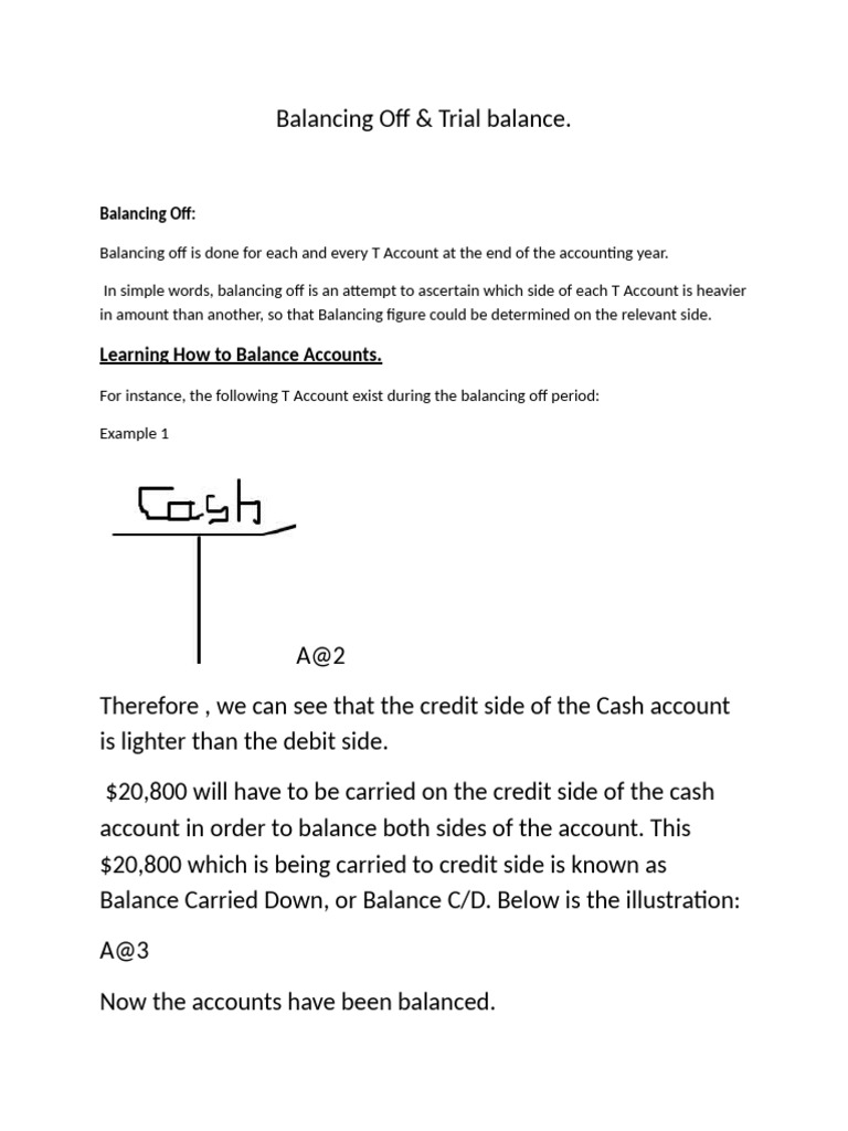 Balancing Off T Accounts Explained | PDF | Debits And Credits | Business
