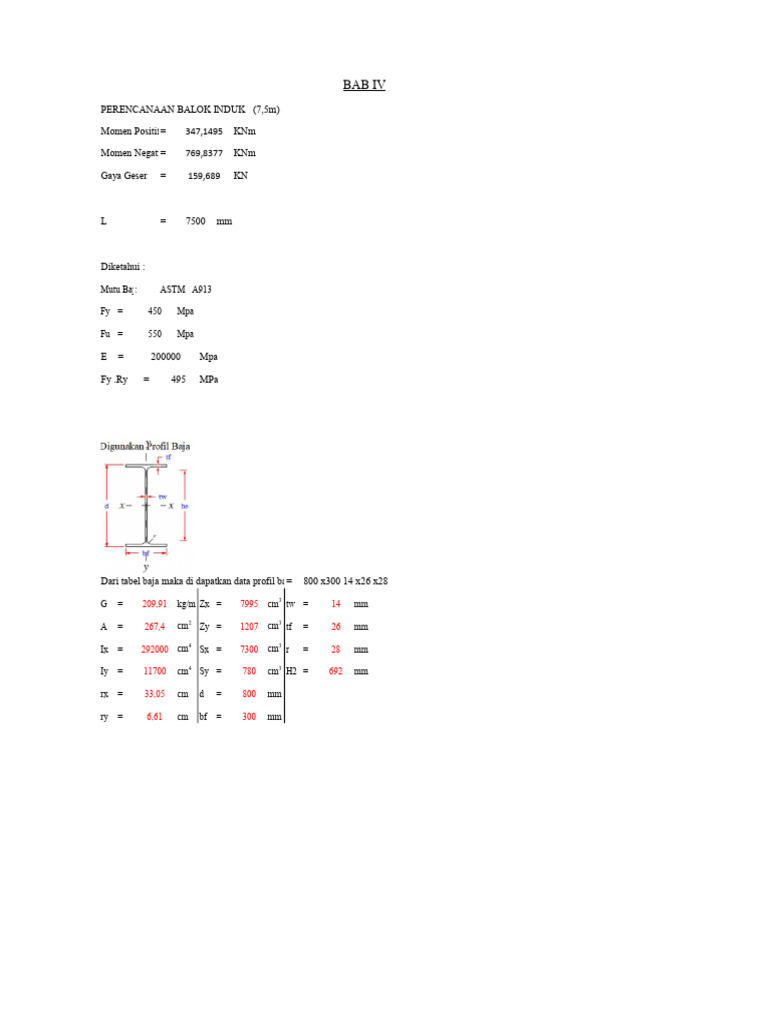 Perencanaan Balok Induk Baja 14x200000 | PDF